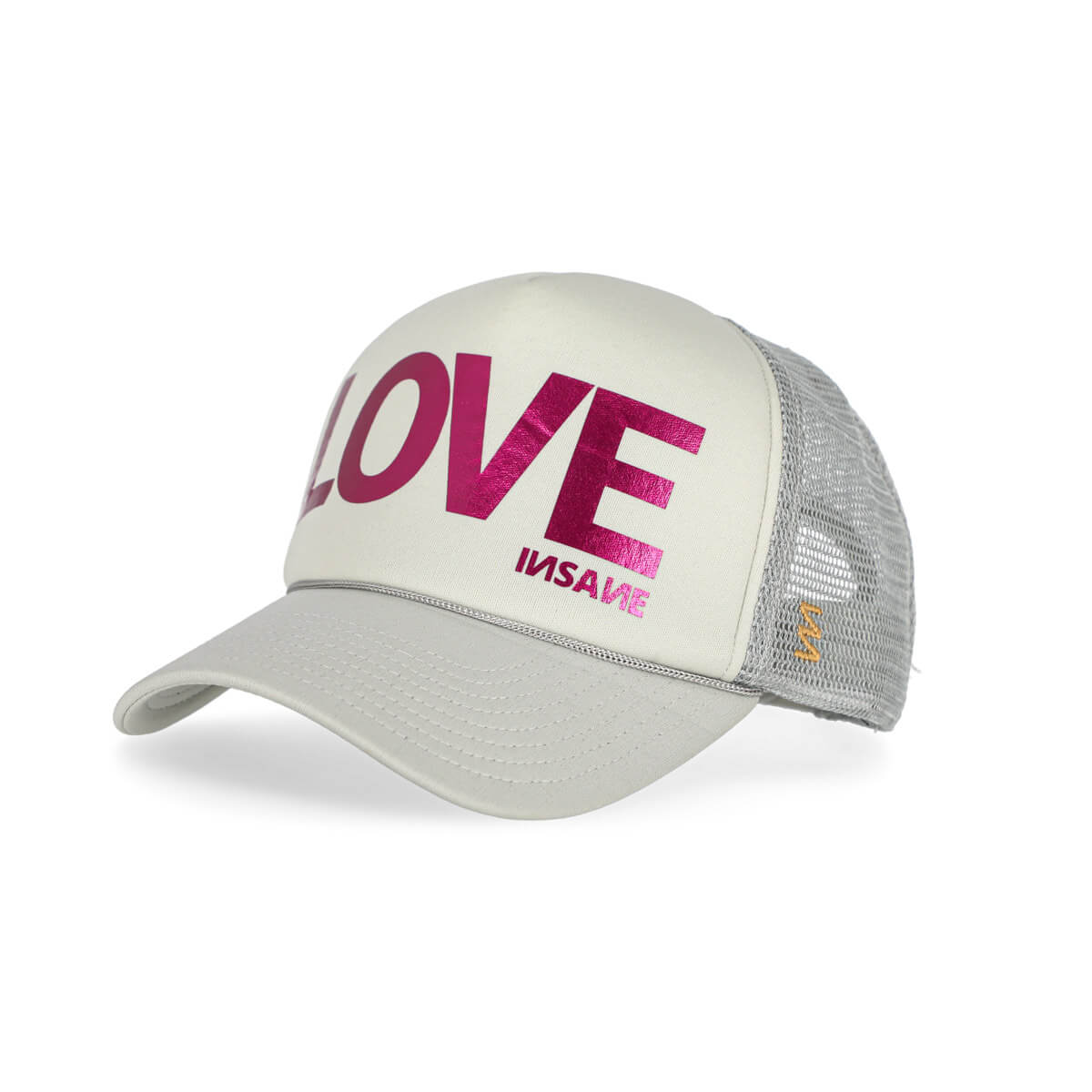 Gorra Love Trucker Light Grey And Cherry
