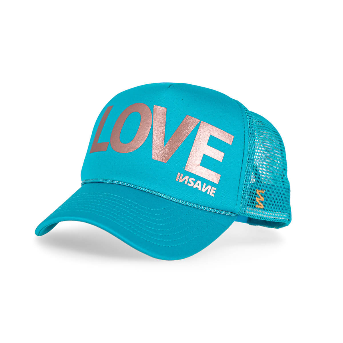 Gorra love trucker turquoise & rose